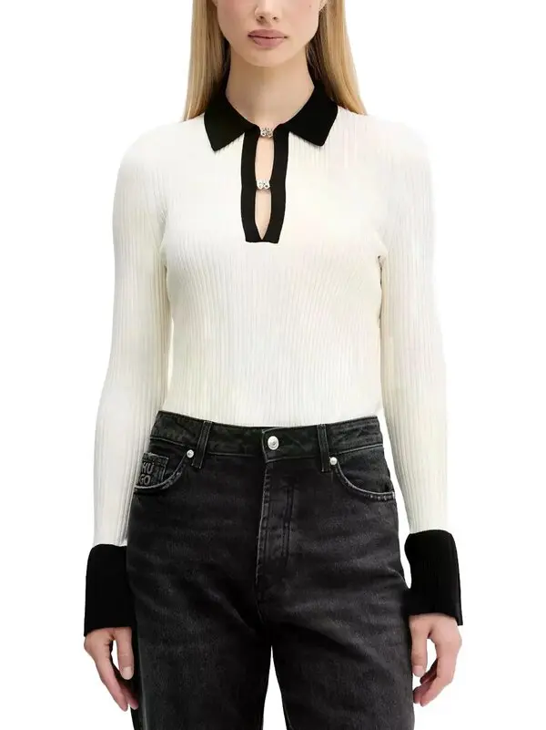 Hugo Logo-embellished Ribbed Top - White