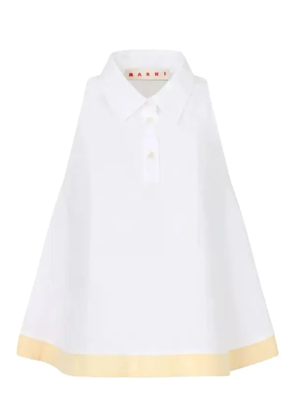 Marni Polo-collar Contrast-hem Shirt - White