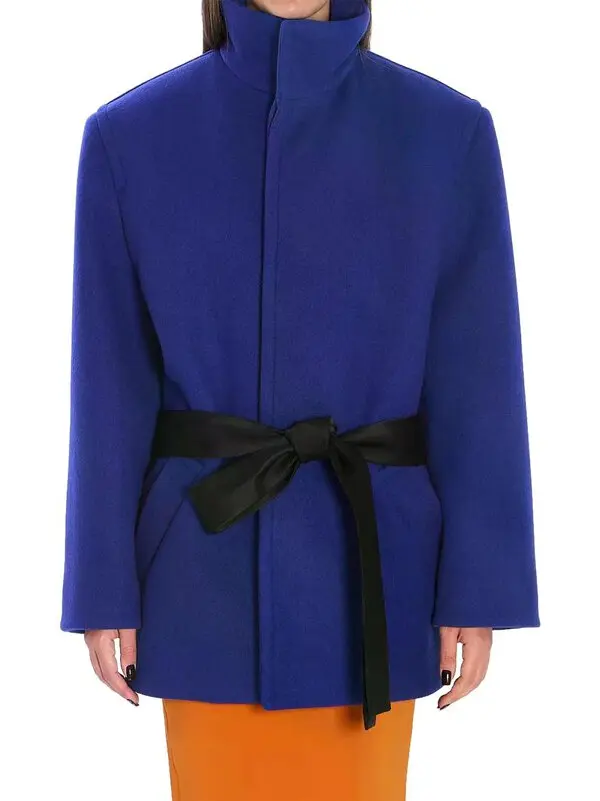 Saint Laurent Belted Coat - Blue