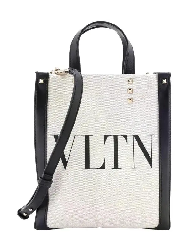 Valentino Garavani Vltn Canvas Mini Tote Bag - Black