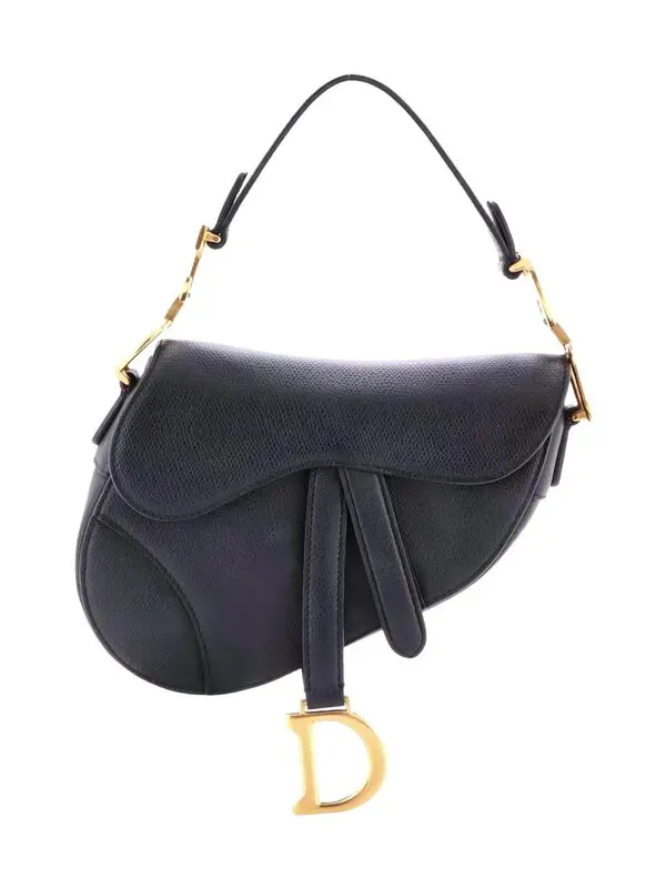 Dior Saddle Handbag Leather Mini Shoulder Bag - Black