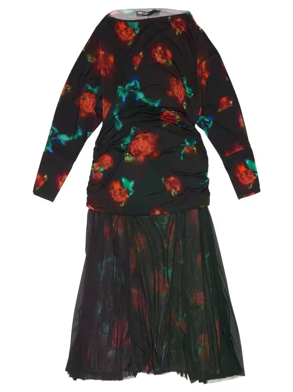 Bimba Y Lola Floral Print Maxi Dress - Black