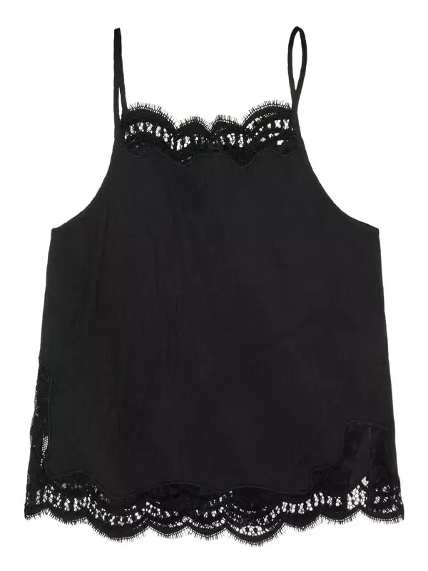 Bimba Y Lola Lace-trimmed Top - Black