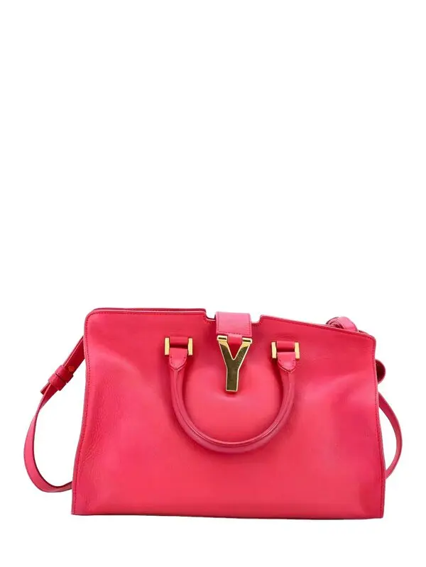 Saint Laurent Classic Y Cabas Leather Small Satchel - Pink