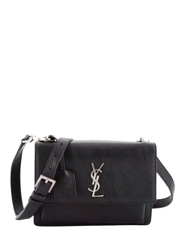 Saint Laurent Sunset Satchel Medium Crossbody Bag - Black