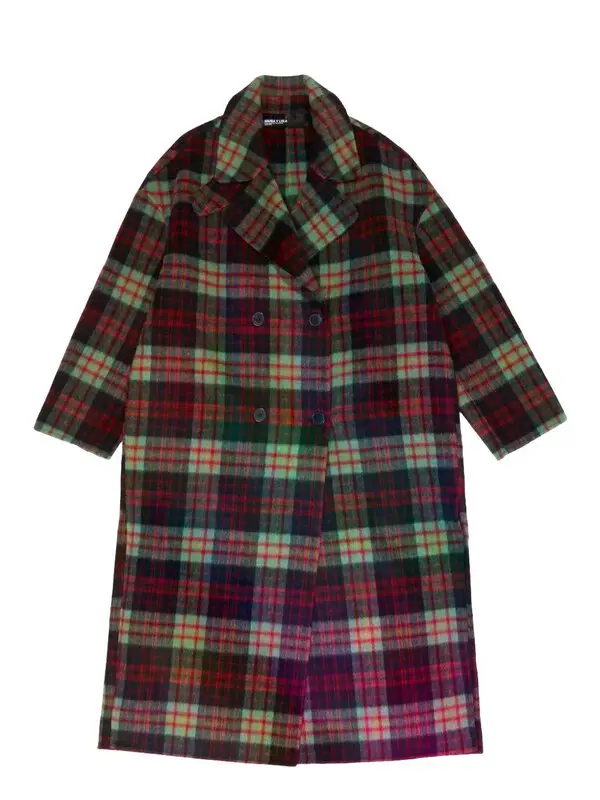 Bimba Y Lola Button-up Plaid Coat - Green