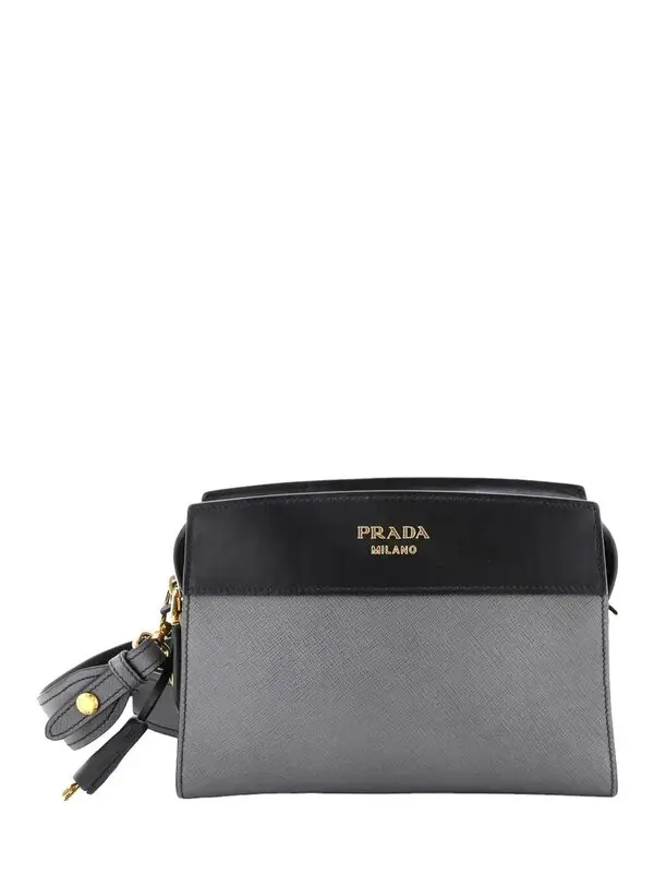 Prada Esplanade Saffiano City Calf Small Crossbody Bag - Black