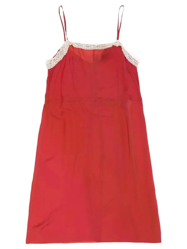 Bimba Y Lola Lace-trim Midi Dress - Red