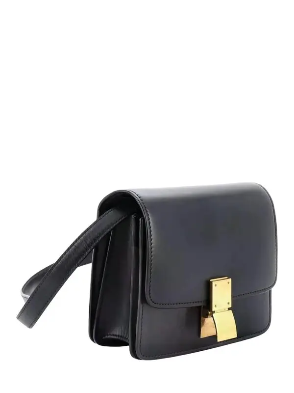 Celine Classic Box Smooth Leather Small Crossbody Bag - Black