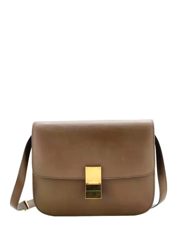 Celine Classic Box Bag Grainy Leather Teen Shoulder Bag - Brown