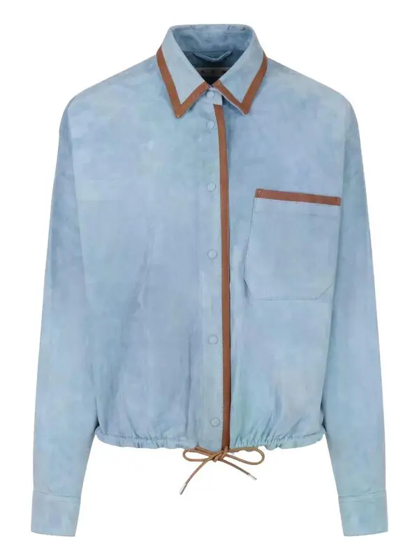 Marni Nappa Trim Suede Shirt - Blue