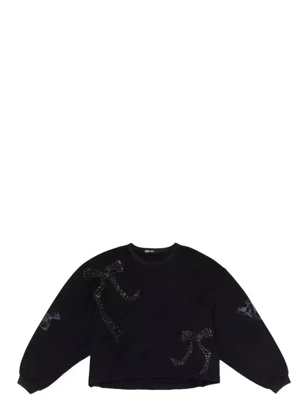 Bimba Y Lola Rhinestone Bow Sweatshirt - Black
