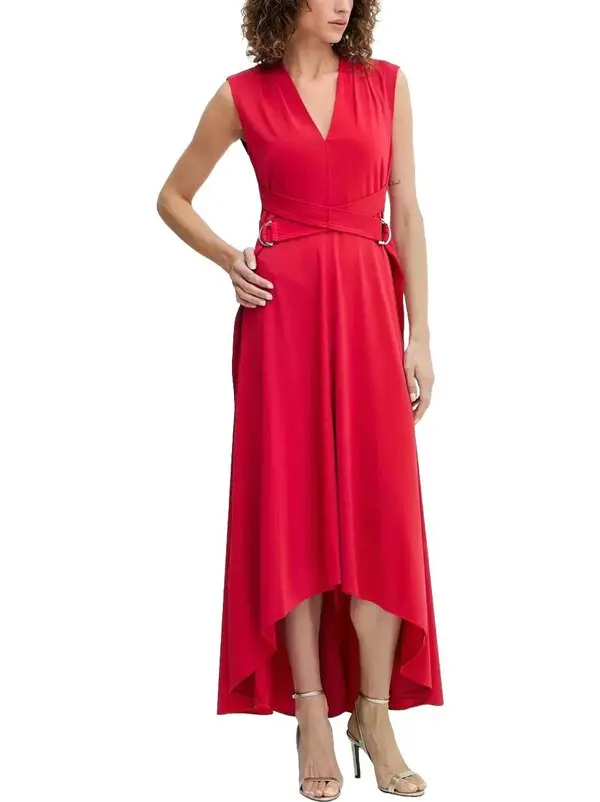 Dkny Belted Midi Dress - Red