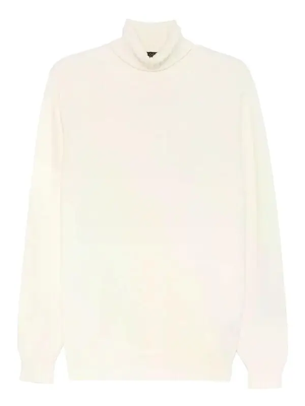 DELL'OGLIO Roll Neck Sweater - White