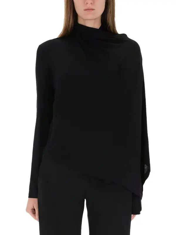 Helmut Lang Draped Blouse - Black