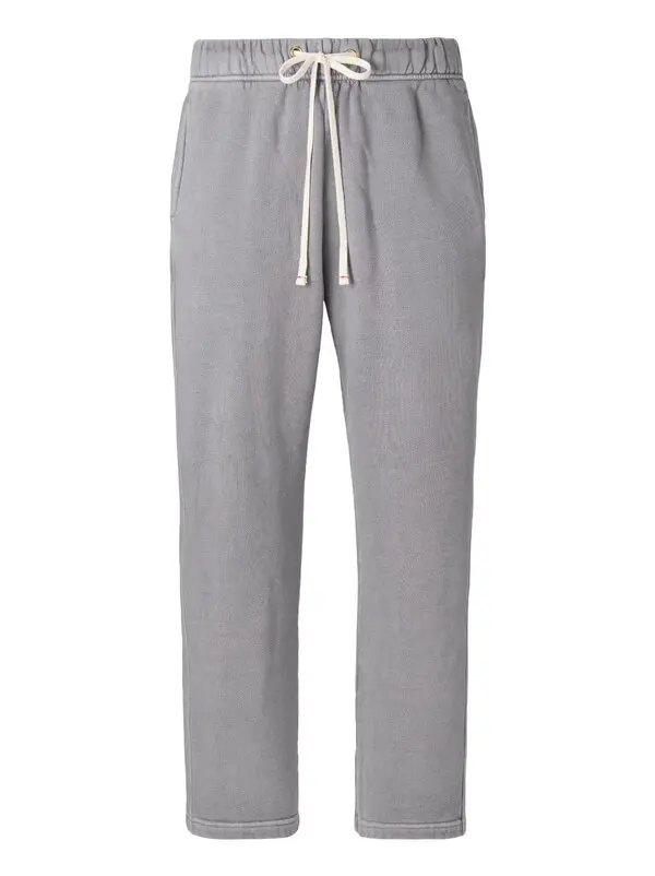 LES TIEN Straight-leg Cotton-jersey Sweatpants - Gray