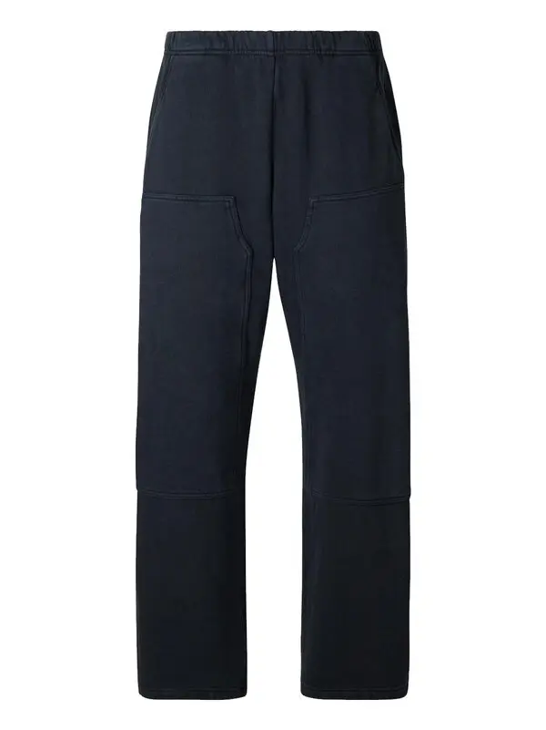 LES TIEN Straight-leg Cotton-jersey Sweatpants - Black