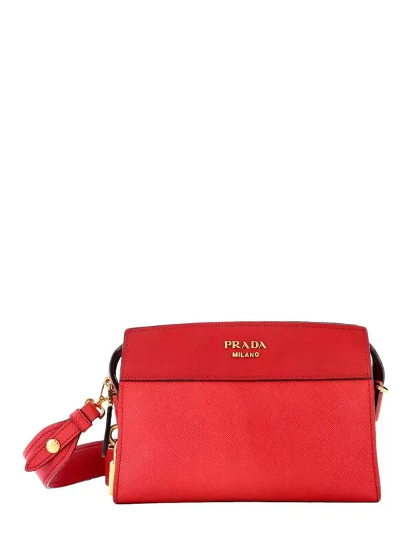 Prada Esplanade Saffiano City Calf Small Crossbody Bag - Red