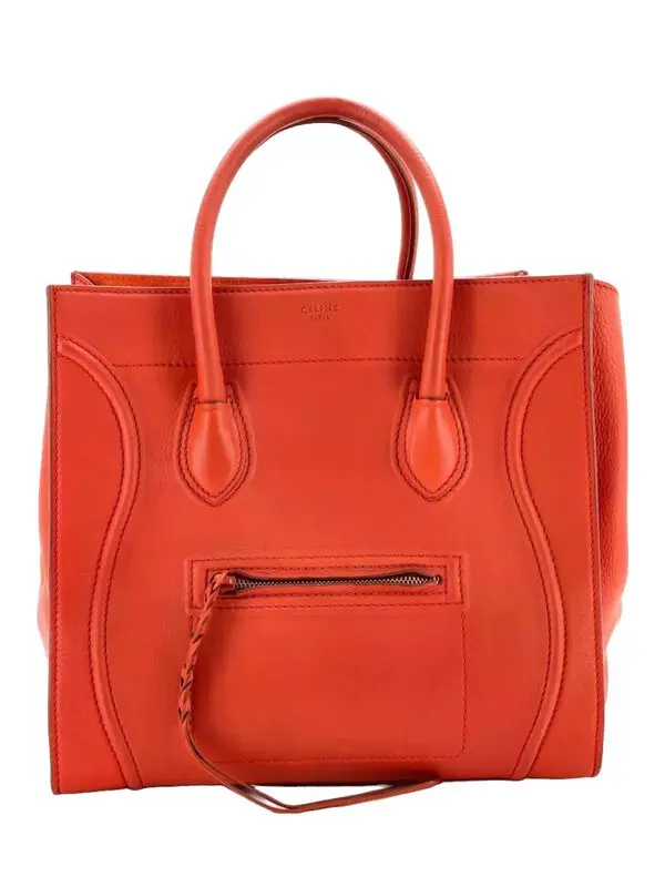Celine Phantom Bag Grainy Leather Medium Tote - Orange
