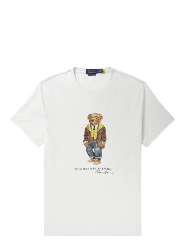 Polo Ralph Lauren Slim-fit Bear Cotton-jersey T-shirt - White