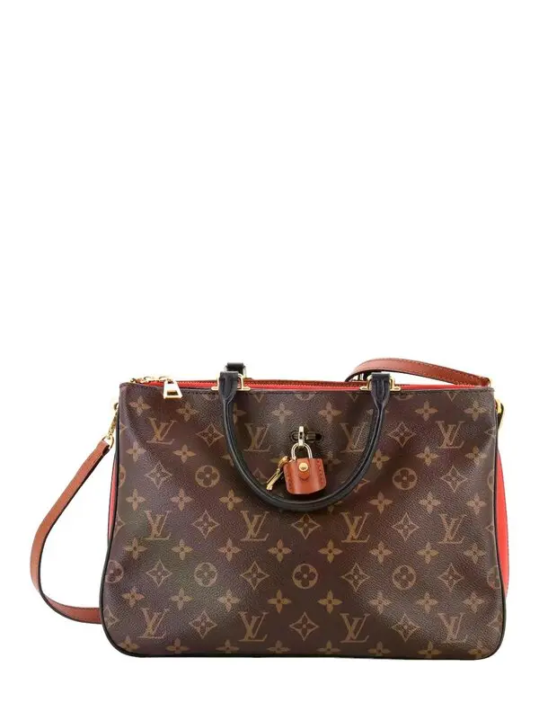 LOUIS VUITTON Millefeuille Handbag Monogram Canvas And Leather Tote - Brown