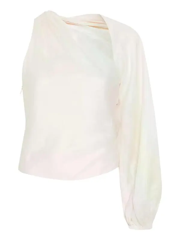 SELF-PORTRAIT Draped-sleeve Top - Neutrals