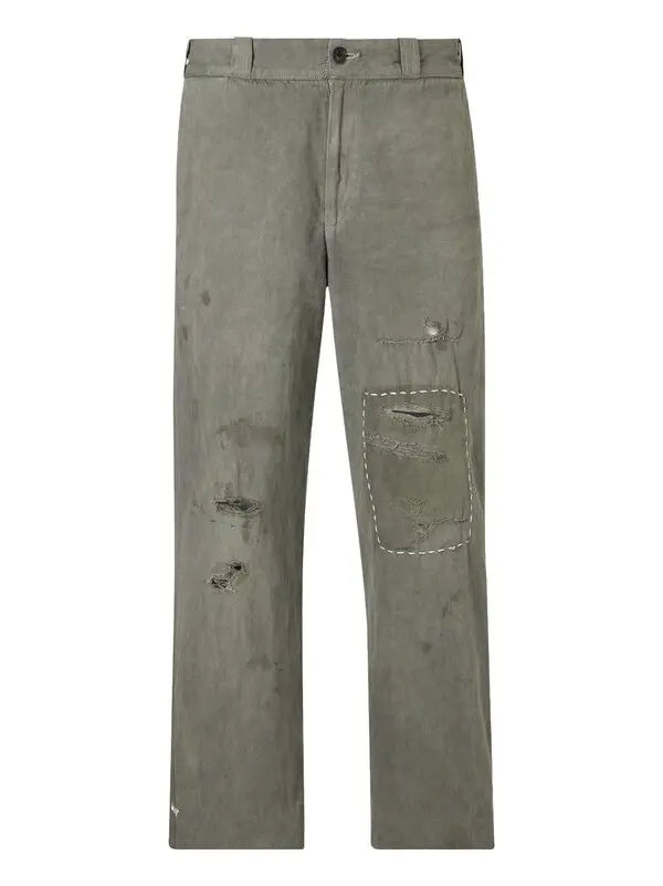 Enfants Riches Déprimés Cropped Distressed Trousers - Gray