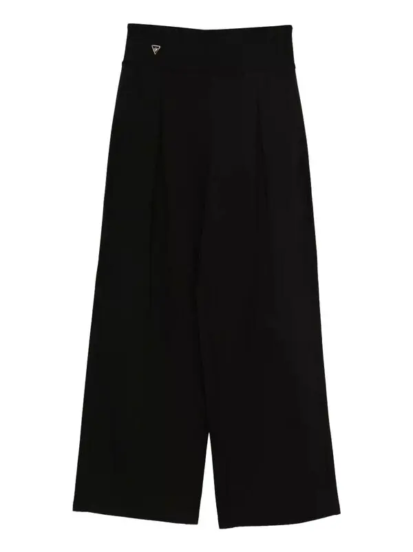 MACRON Pleated Wide-leg Trousers - Black