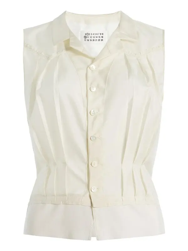 MAISON MARGIELA Pleated Sleeveless Top - Ivory