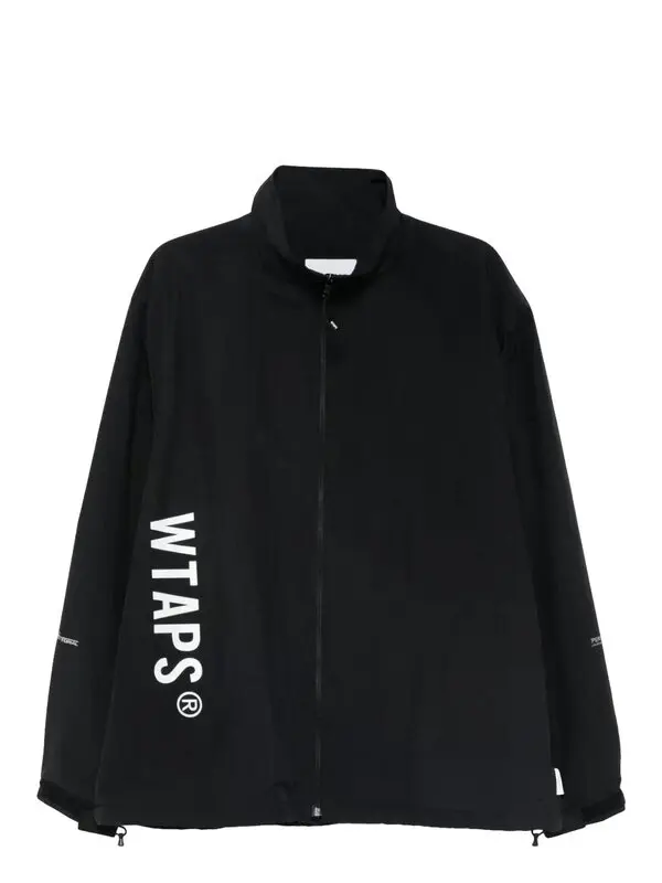WTAPS Logo-print Windbreaker - Black
