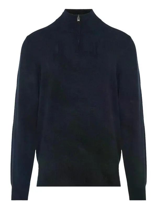 BOSS Long Sleeve Zip-up Sweater - Blue