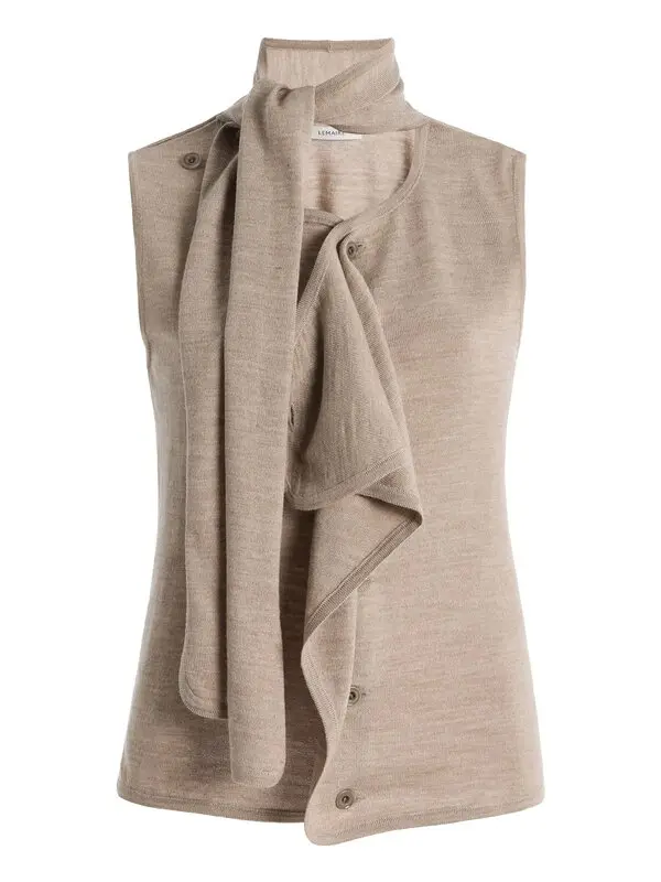 LEMAIRE Ruffled Wool-blend Cardigan - Taupe