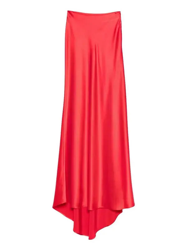 Kiton Asymmetric Maxi Skirt - Red