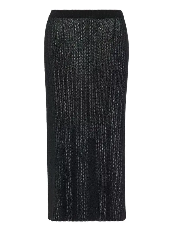 MAISON MARGIELA Slit Detail Midi Skirt - Black