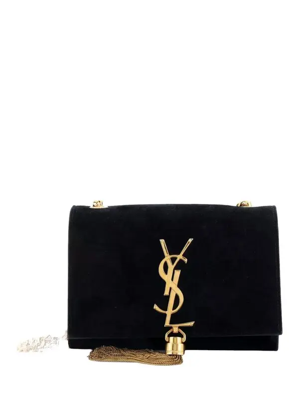 Saint Laurent Monogram Tassel Crossbody Small Shoulder Bag - Black
