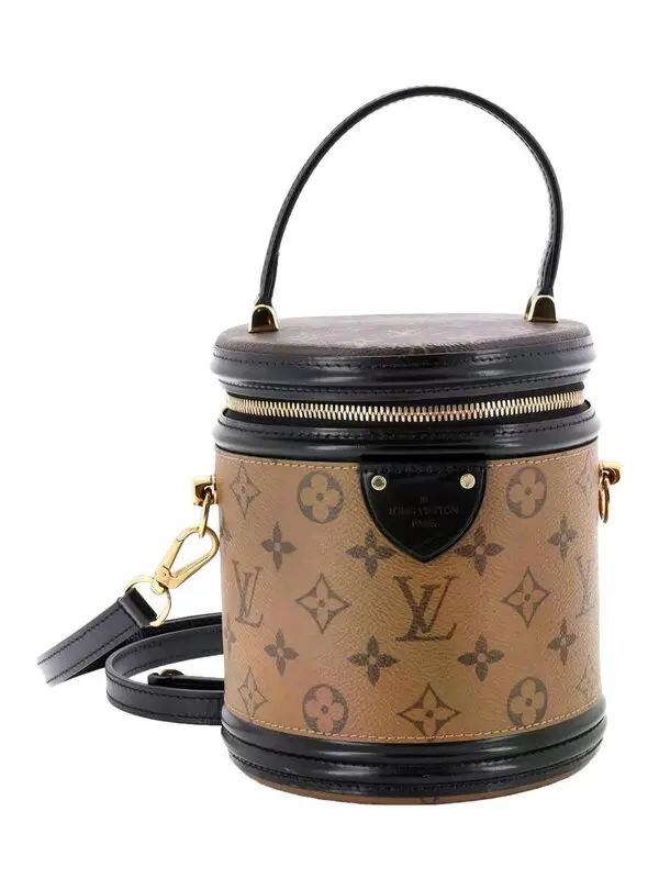 LOUIS VUITTON Cannes Handbag Reverse Monogram Canvas Satchel - Black