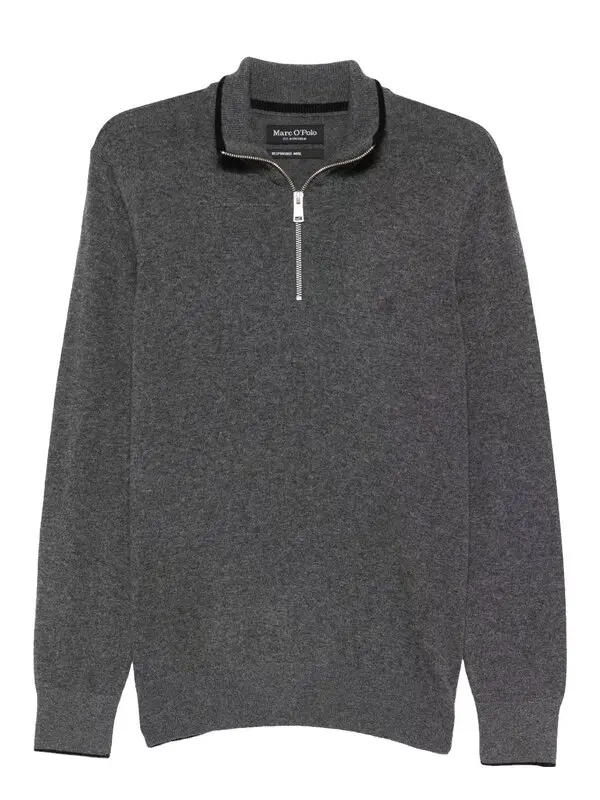 Marc O'polo Zip Neck Sweater - Grey