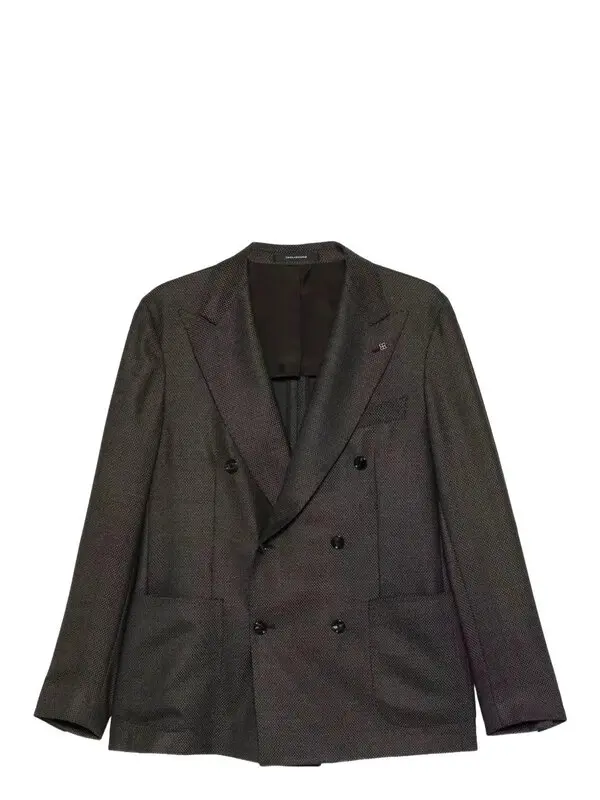 Tagliatore Douuble-breasted Patch-pocket Blazer - Brown