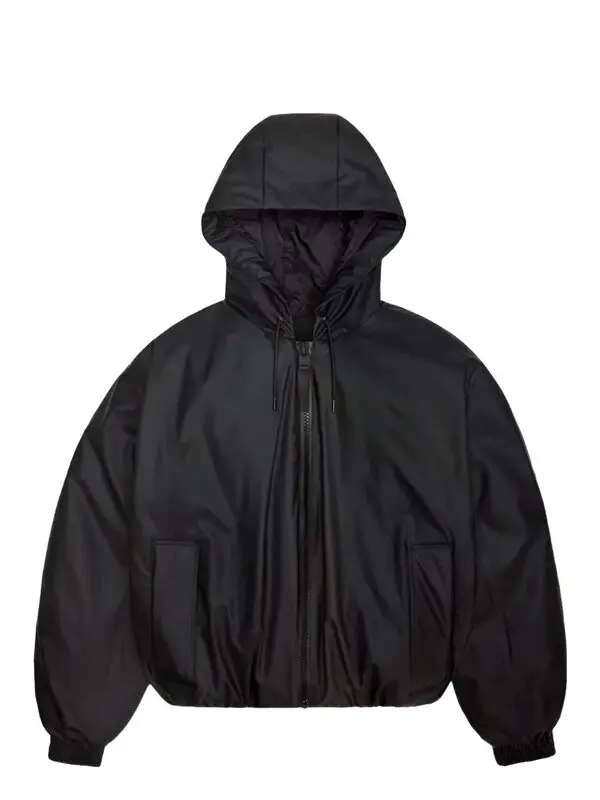 Rains Zipped Hooded Jacket - Black