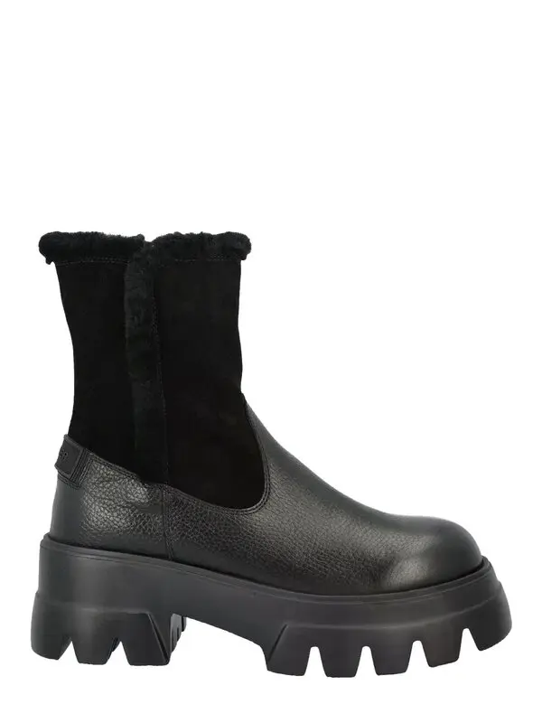 Bogner Shearling Lug-sole Boots - Black