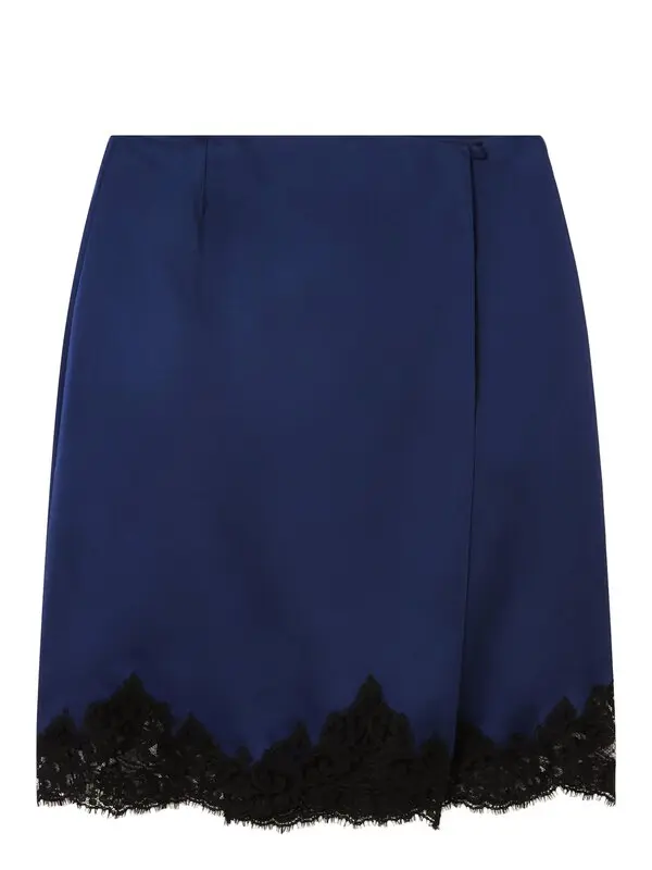 Stella McCartney Lace Trim Midi Skirt - Navy