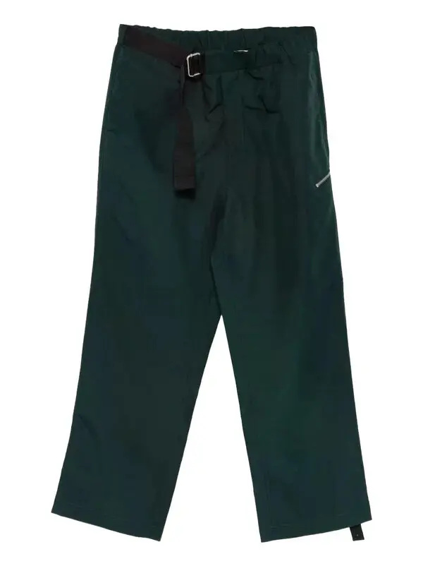PEACEMAKER OAMC Belted-waist Zip-pocket Trousers - Green