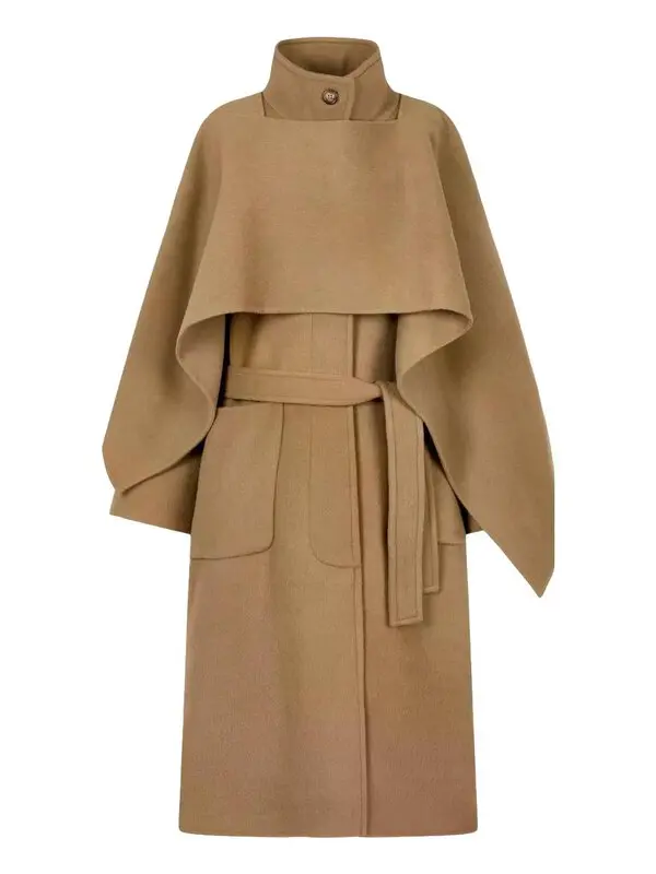 STUDIO TOMBOY Belted Wool Blend Coat - Neutrals