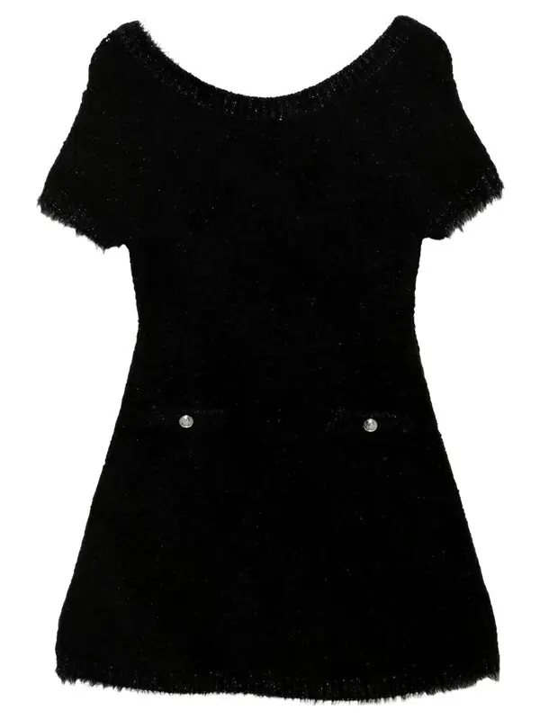 JUUN.J Logo-patched Knit Dress - Black