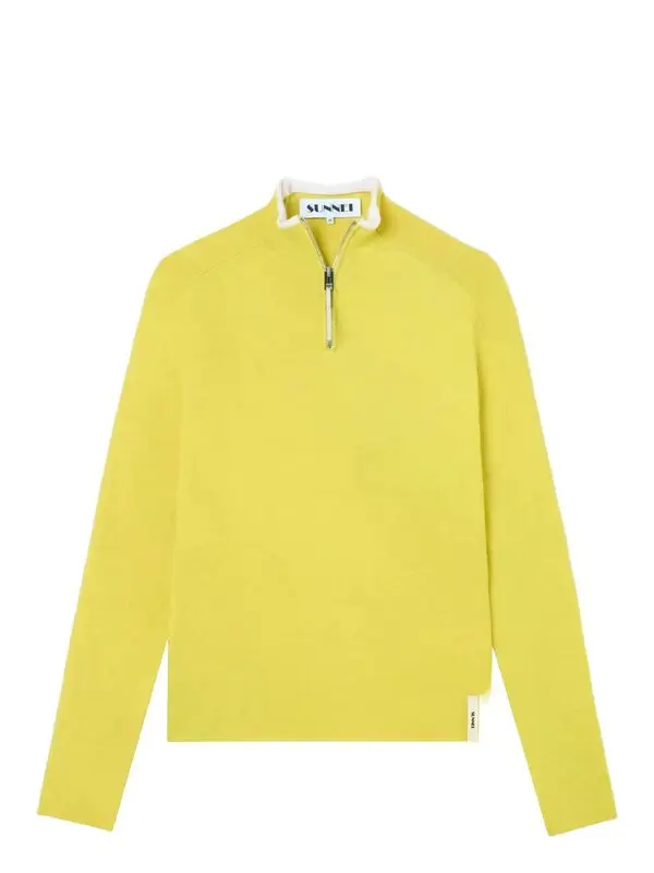 Sunnei Half-zip Long-sleeve Top - Yellow