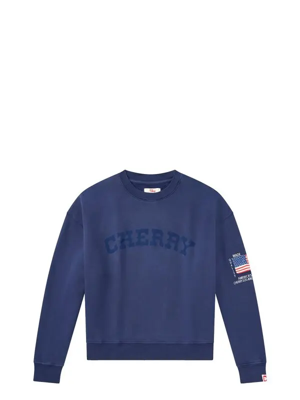 CHERRY LOS ANGELES Logo-print Cotton-jersey Sweatshirt - Blue
