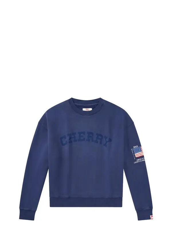 CHERRY LOS ANGELES Logo-print Cotton-jersey Sweatshirt - Blue
