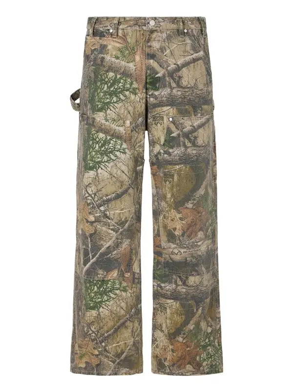 CHERRY LOS ANGELES Wide-leg Camouflage Cotton-canvas Trousers - Brown