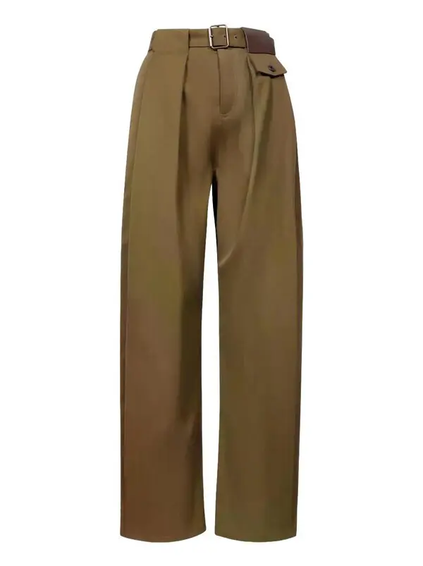 Loewe Belted Pleated Trousers - Green