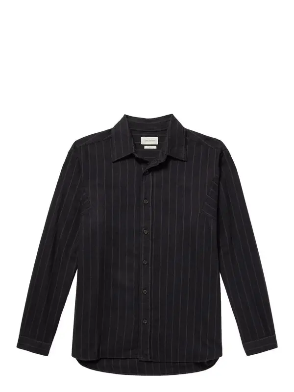 Oliver Spencer Garrison Striped Organic Cotton Shirt - Blue